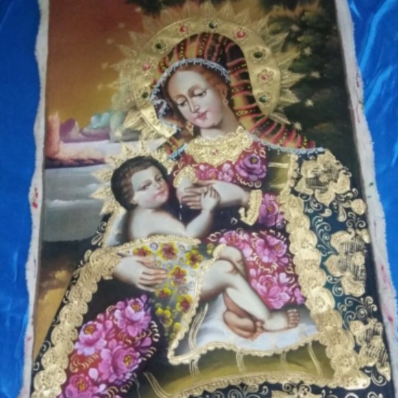 Art | Peruvian Painting In Oil On Canvas Virgin Of Milk Cusco Culture ...